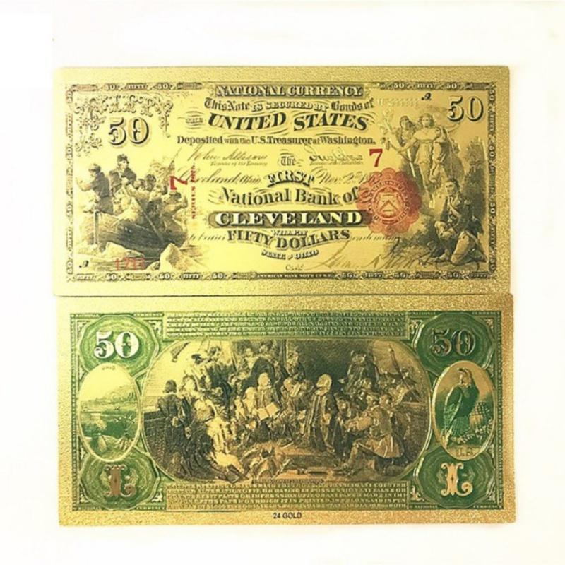 Buy 1875 US Dollar Gold Banknote Colored Golden Money Bill Gold Foil ...