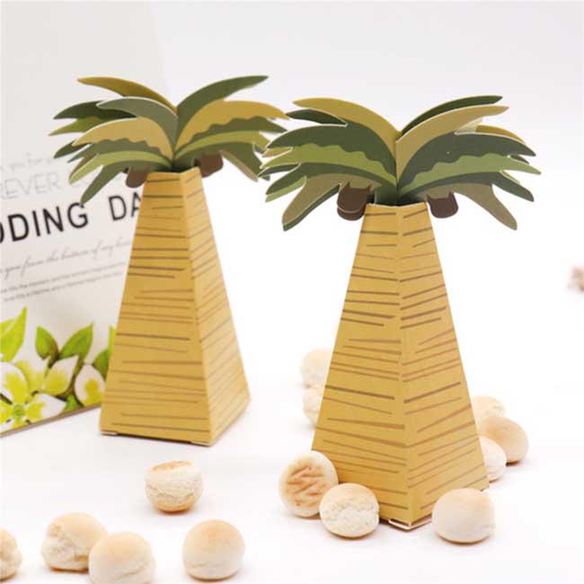 Buy 1pc Wedding Favor Coconut Palm Tree Box Souvenirs DIY Candy Box at ...