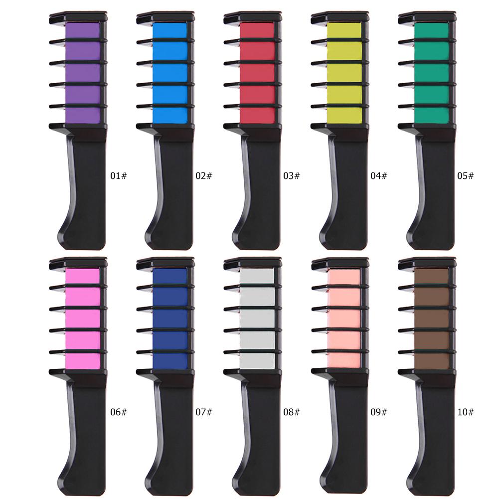 💰Kjøp Non-toxic One-Time Mini Hair Color Comb Dye Hair Chalk Cream ...
