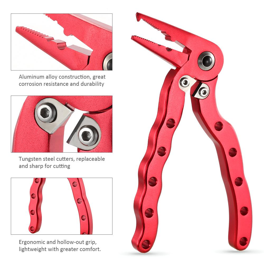 12CM Fishing Pliers Split Ring Line Cutters Fishing Hooks Tungsten ...