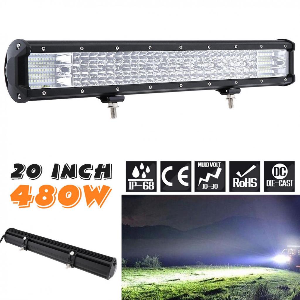 Buy Quad Rows 20 Inch 480W 160Pcs LED Strip LED Light Bar Work Light ...