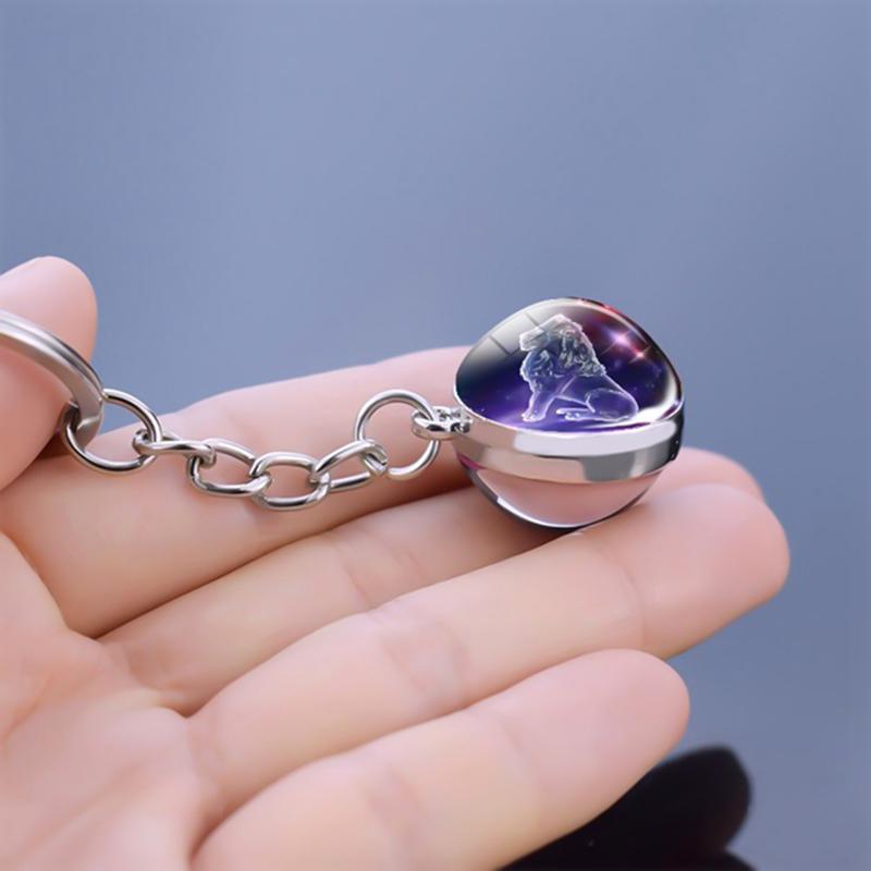 Buy 12 Constellations Keychain Constellation Key Rings Zodiac Sign Key ...