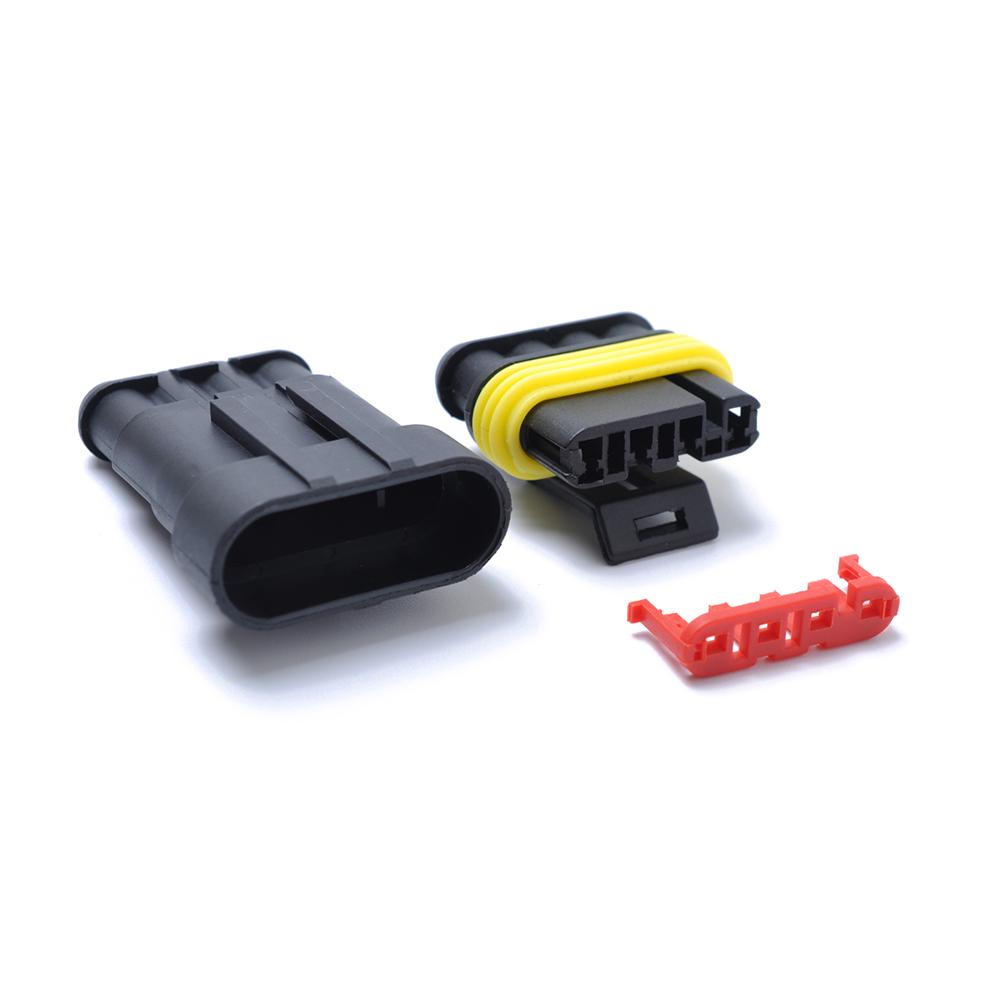 Buy 10 Set 4 Pin Way Sealed Waterproof Electrical Wire Connector Plug ...