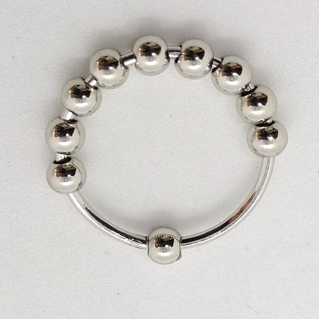 Buy Women Men Fidget Beads Rings Rotate Freely Antistress Anxiety Ring ...