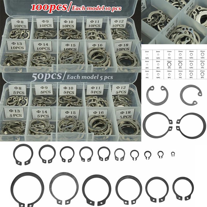 100PCS/ 50pcs 8-18mm 304 Stainless Steel External Circlip Retaining ...