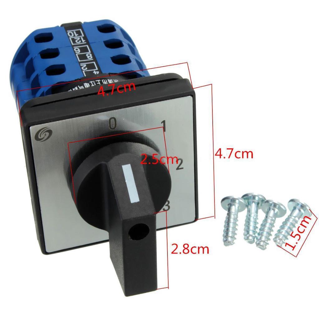 Buy LW28-20 660V 20A 4 Positions Rotary Universal Cam Changeover Switch with Screws at ...