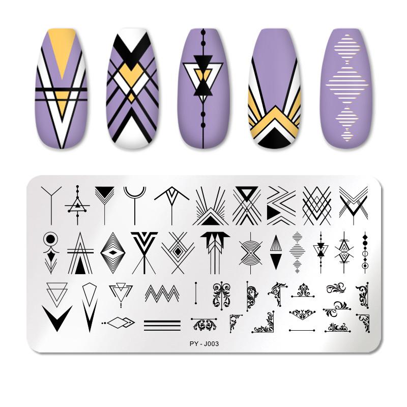 Cheap PICT YOU Sweater Plaid Nail Stamping Plates Lines Animal Geometry ...