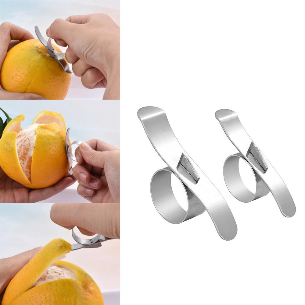 Buy 2pcs Stainless Steel Orange Peeler Skin Remover Fruit Parer Peeling ...