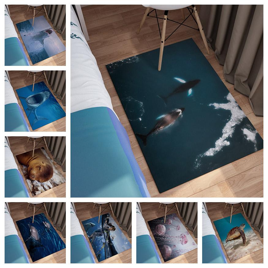 Buy Sharks Soft Non-Slip Mat Rug Bathroom Carpet Cushion Sharks Ocean ...