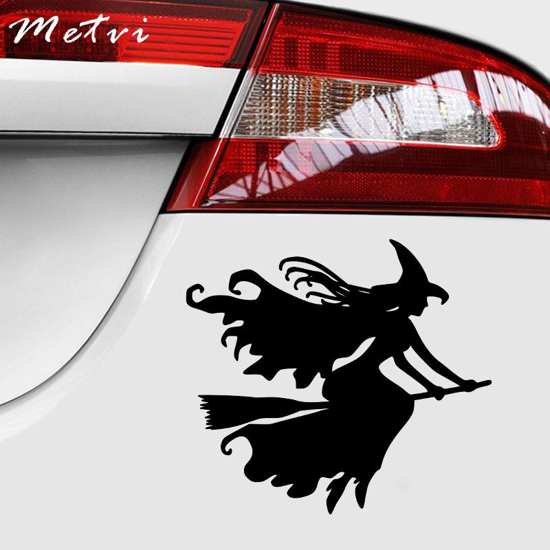 Buy Metvi Car Sticker Funny Witch On Cars Vinyl Stickers for Auto ...