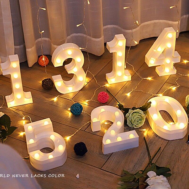 Buy LED Digital Light Number Lamp Alphabet LED Digital Light Up White ...