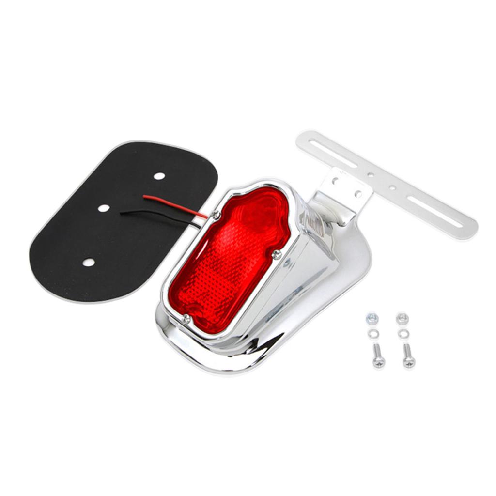 Buy Plastic Motorcycle Chrome Red Tombstone Brake Tail Light Signal For ...