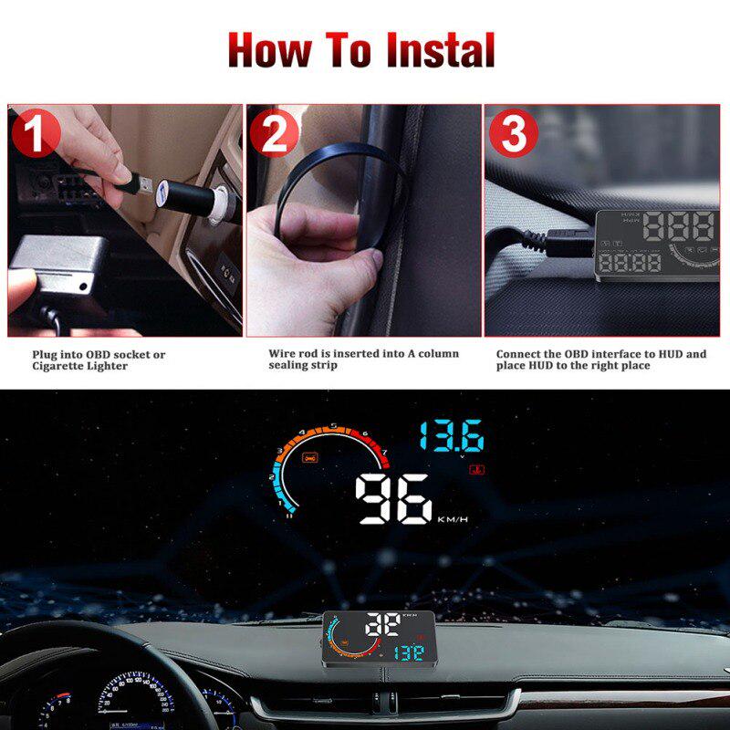 Buy Universal Car HUB OBD2/GPS Head Up Display Car Speed Projector ...