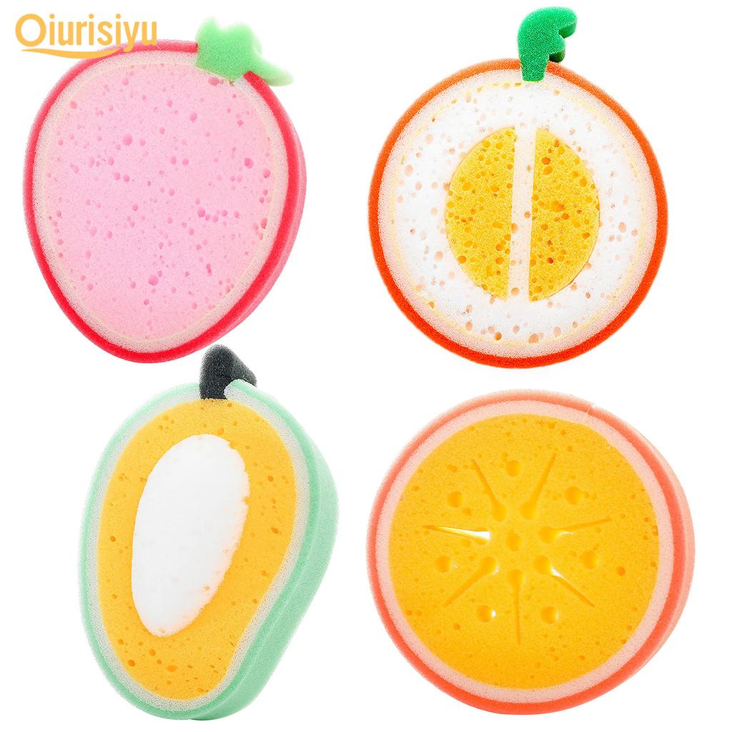 4Pcs Fruit Shape Dish Bowl Pot Cleaning Sponge Pad uygun fiyatlı satın ...