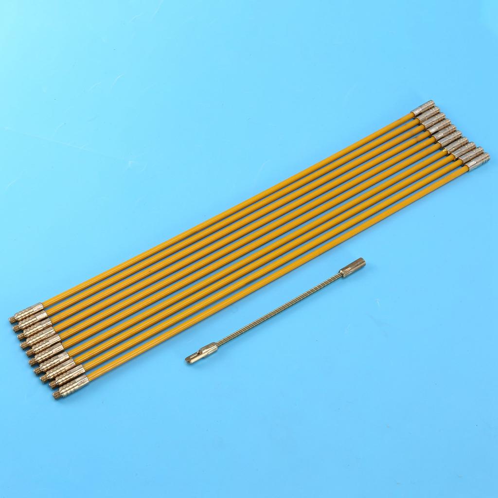 Cabling Rods Fish Tape 10.83FT Fiberglass Electrical Cable Threader ...