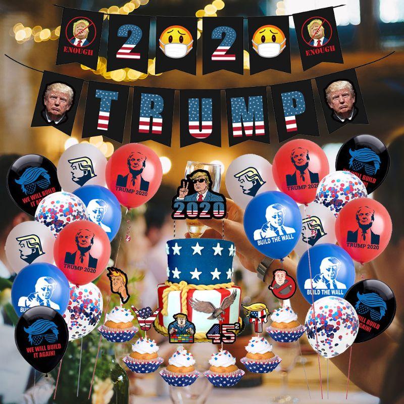 Buy 1set 2020 Trum.p Election Theme Letter Banner Confetti Balloons ...
