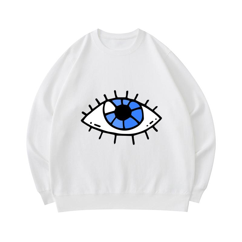 Buy Men's 300 GSM 100% Cotton Sweatshirt Eye Print Street Fashion ...