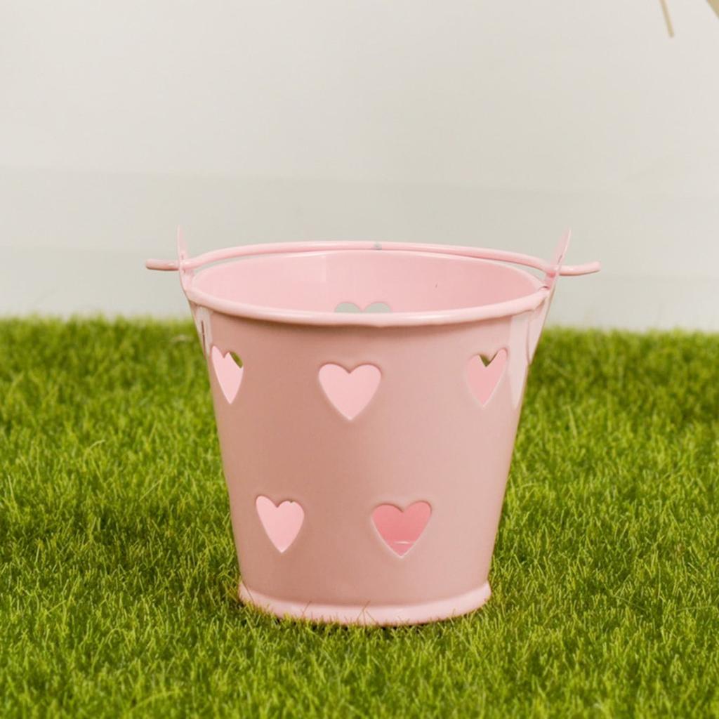 Buy ICOCO Hollow Heart-Shaped Small Iron Bucket Creative Desktop ...
