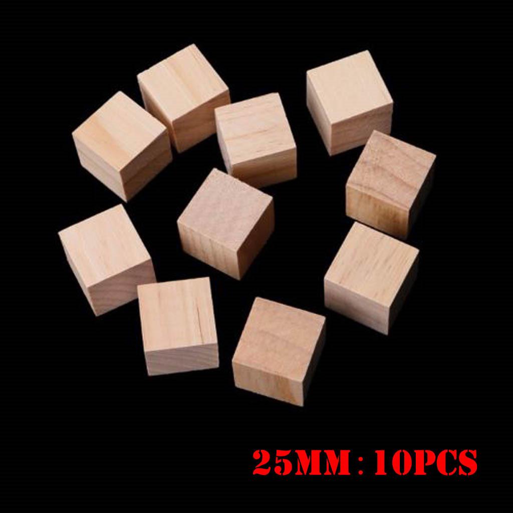 Buy 10/20/25mm Square Blocks Mini Cubes Embellishment for Woodwork ...