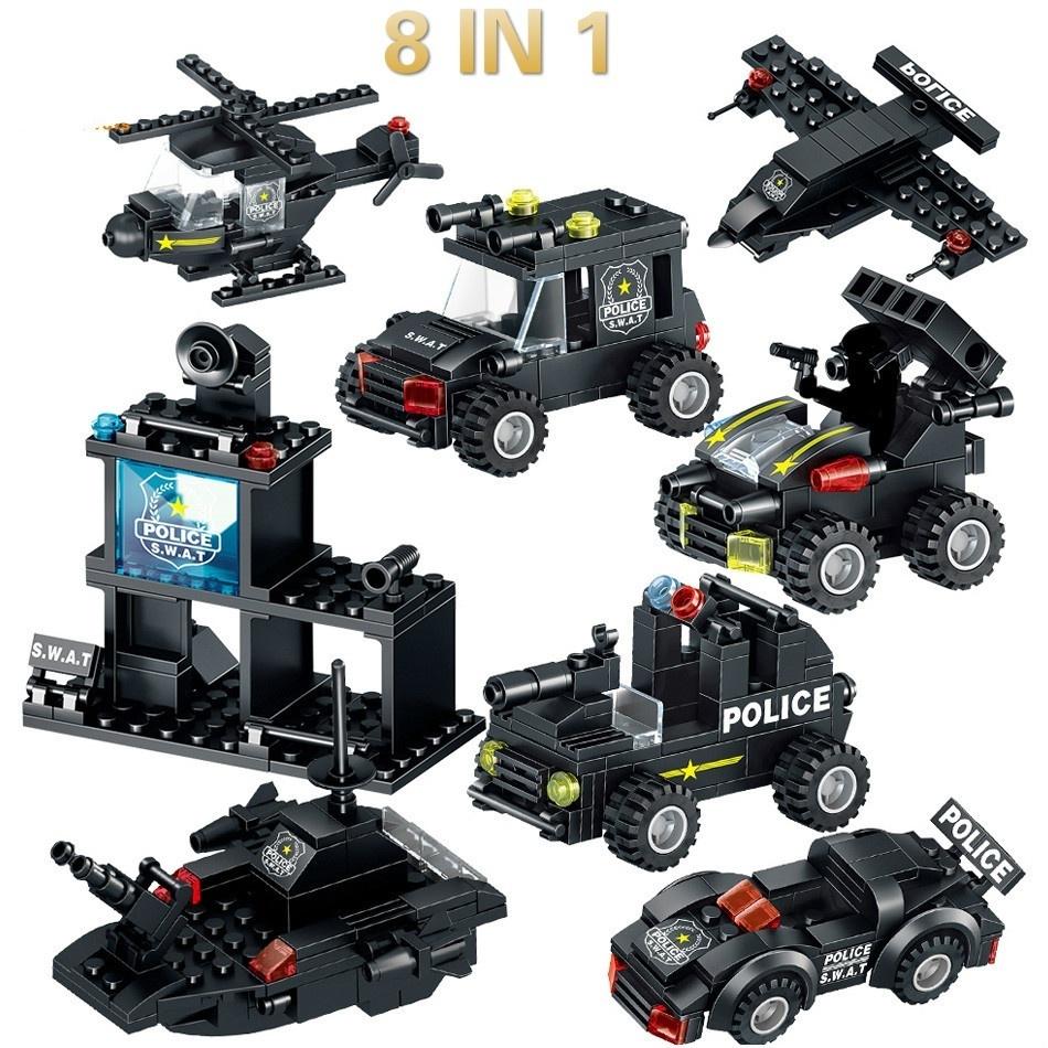 Buy 8in1 Christmas Chindren Toys Police Command Truck Building Blocks ...