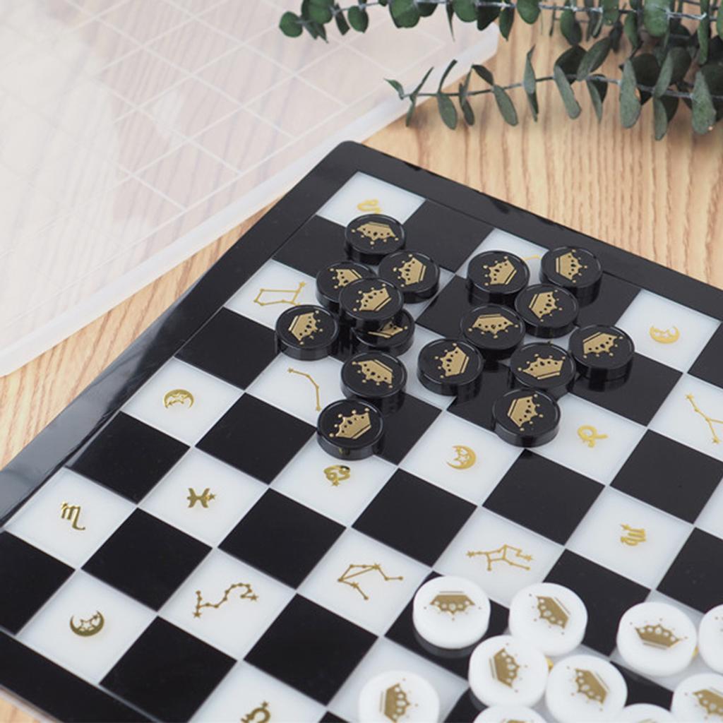 Checkers Board and Chess Piece Silicone Molds Resin Casting Mold-buy at ...