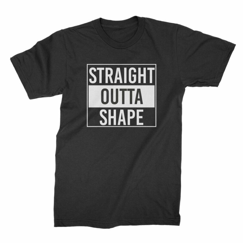 Cheap Straight Outta Shape T-shirts Out Of Shape Men Slim Black Summer ...