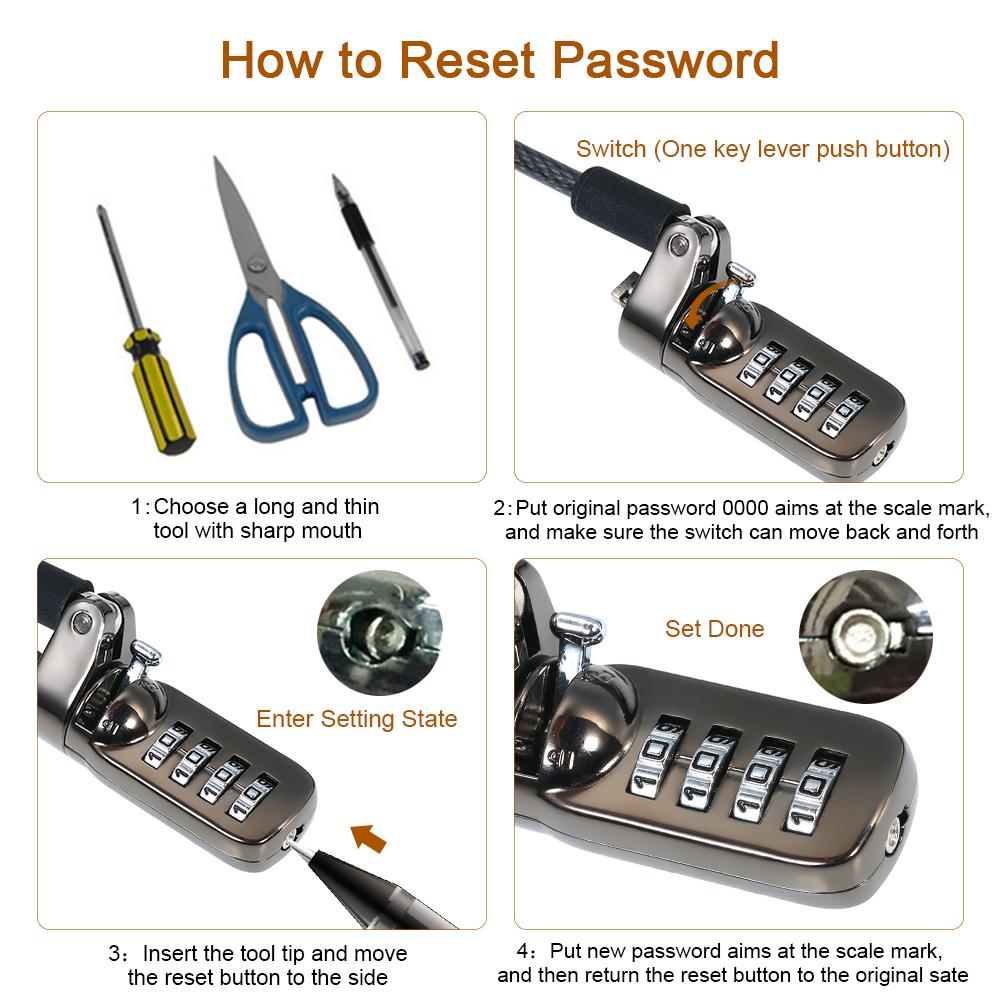 Cheap Notebook Laptop Combination Lock and Security Cable 4 Digital ...