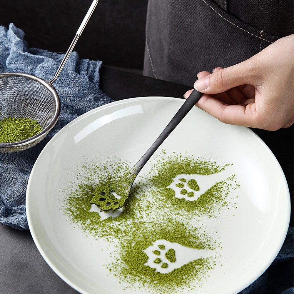 Hollow Cartoon Coffee Tea Spoon Stainless Steel Cat Dog Claw Dessert ...