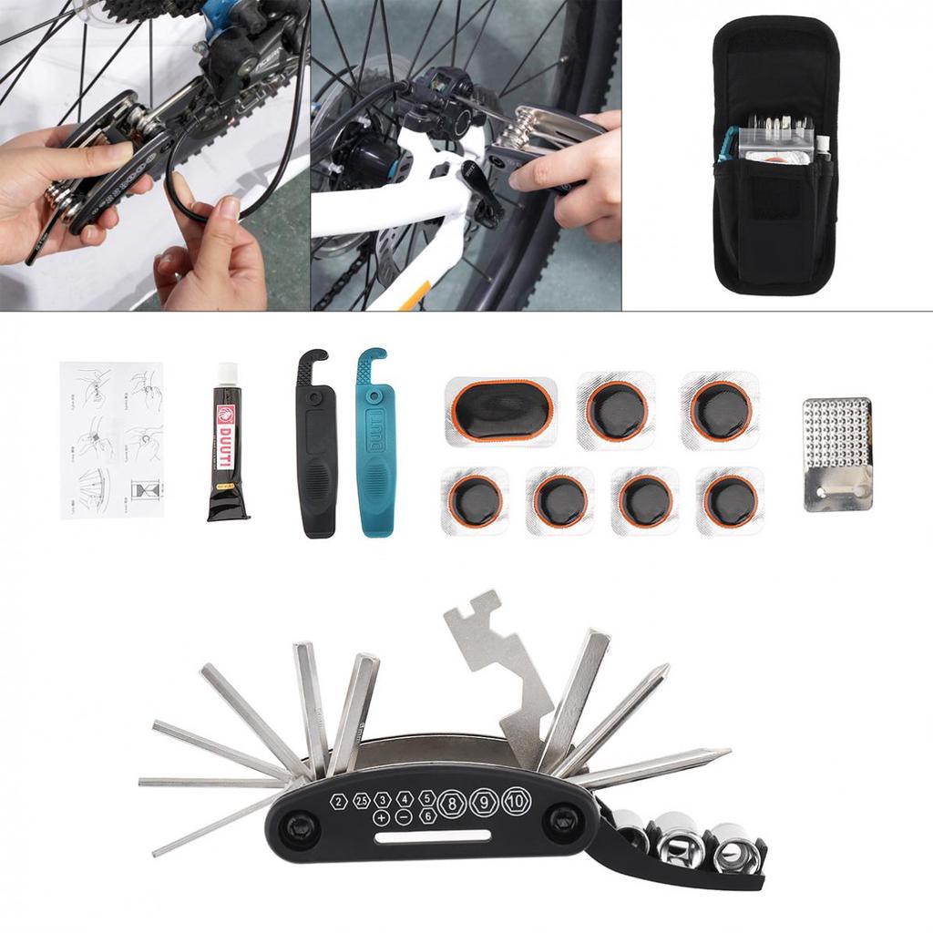 Portable Mini 16 In 1 Multifunctional Bicycle Tool Bag with Tool Kit ...