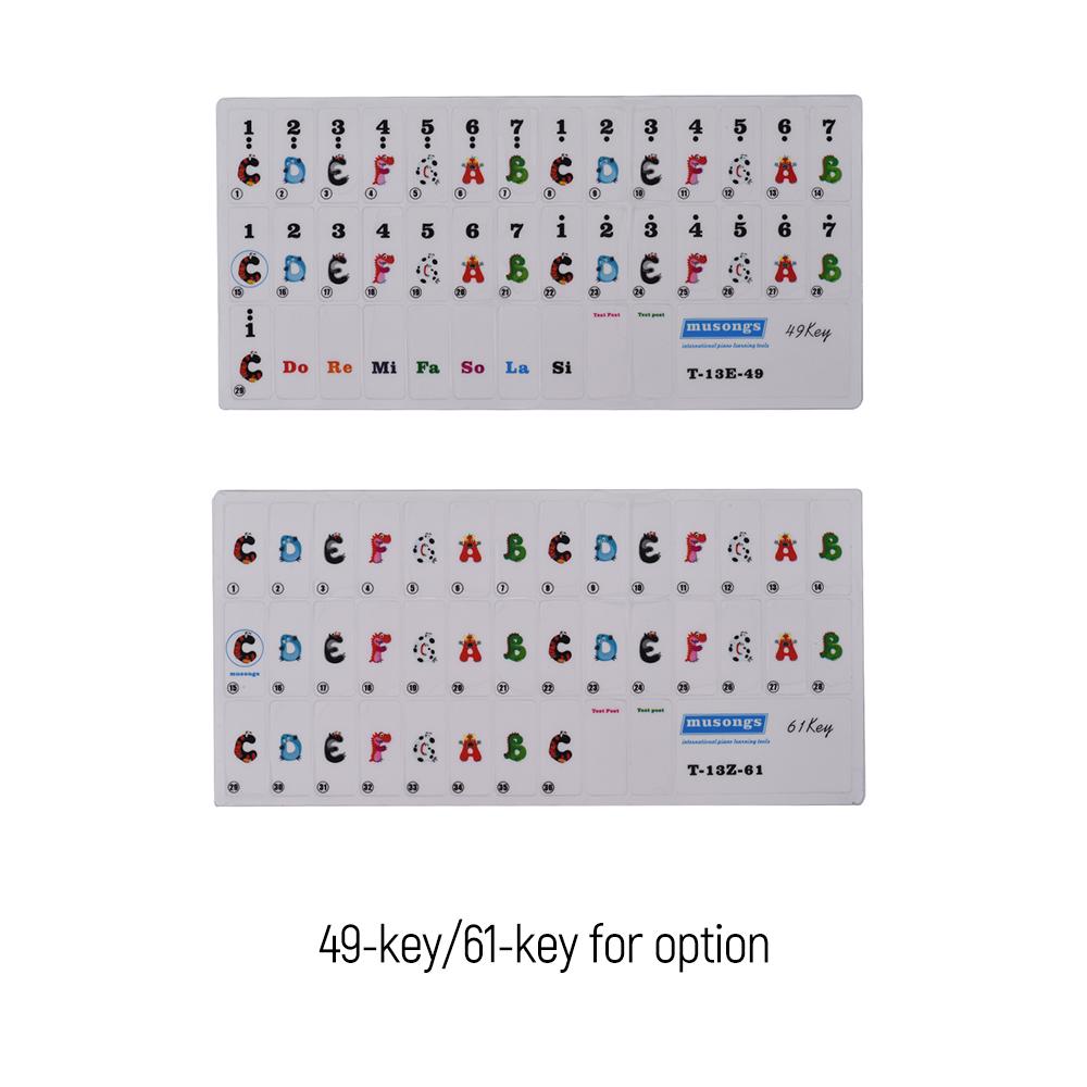 61-key Piano Keyboard Colorful Cartoon Music Note Stickers Removable ...