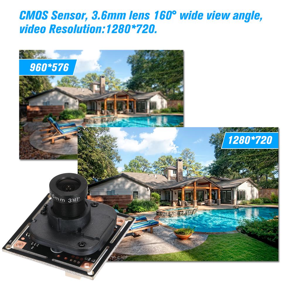 Buy CCTV AHD Camera Module 3.6mm 720P AHD 100 MegaPixel DIY PCB Board ...