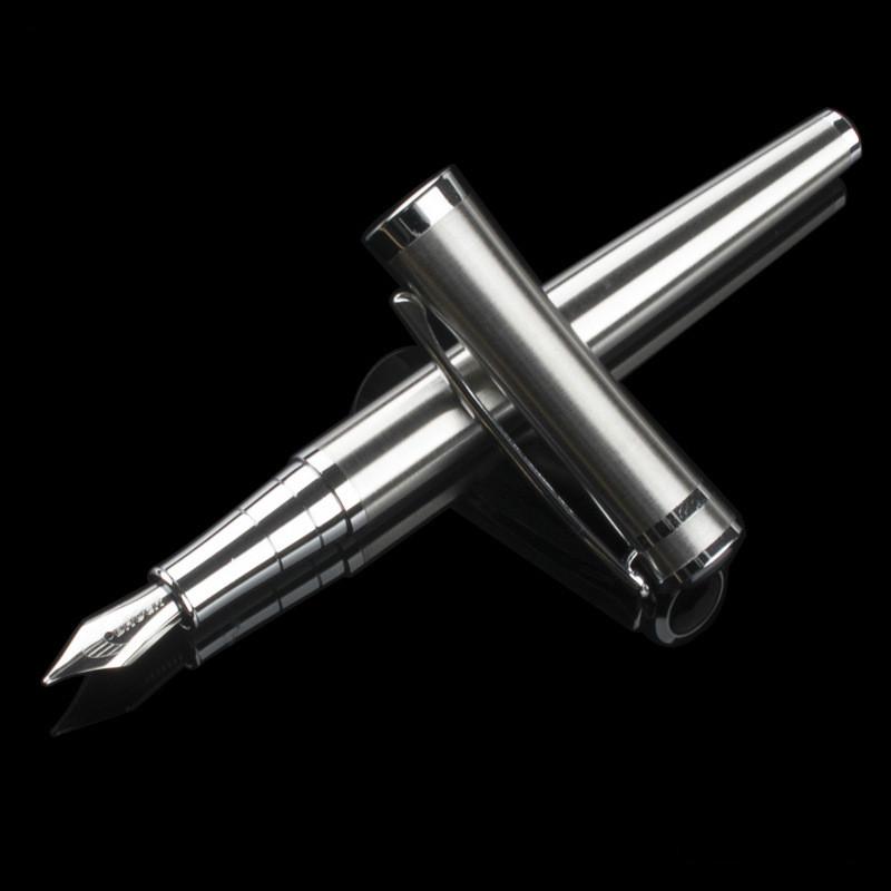 Mittlere Feder Füllfeder Stift klassische Edelstahl Metall Silber ...