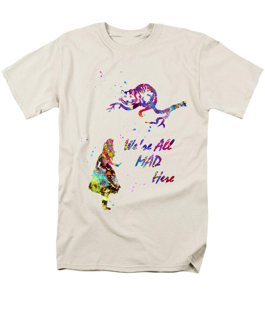 Erkekler Premium Pamuk alice baskı Tees Komik Harajuku Tarzı Taranmış ...