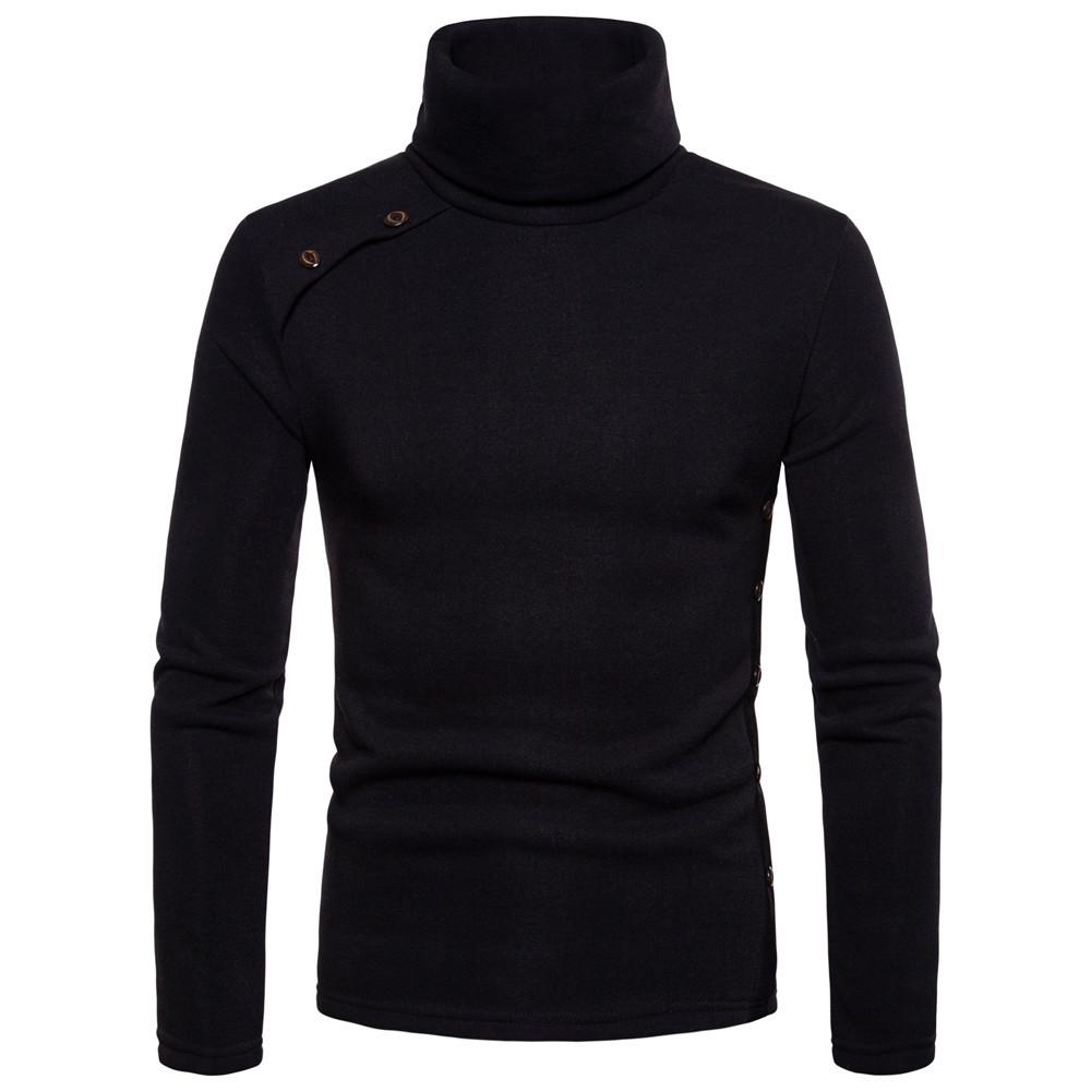 Cheap Men's High Collar Sweater Turtleneck Long Sleeve Stretch Warm ...