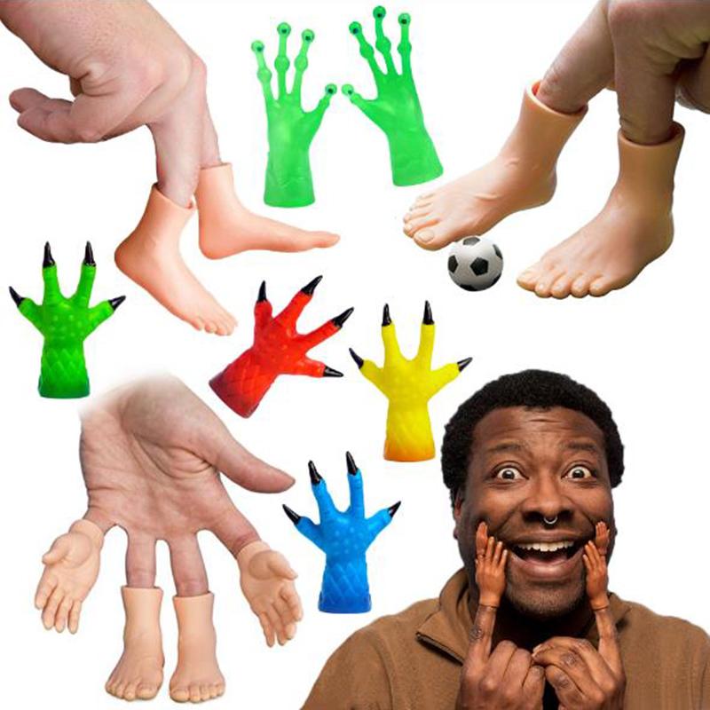 Buy 2Pcs/Set Cartoon Funny Mini Finger Hands Feet Prank Joke Game Party ...