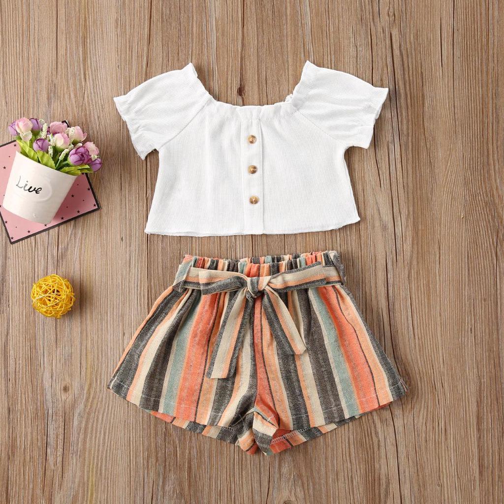 Satın alın 2 Piece Baby Girls Summer Short-sleeved Top Loose Stretch ...