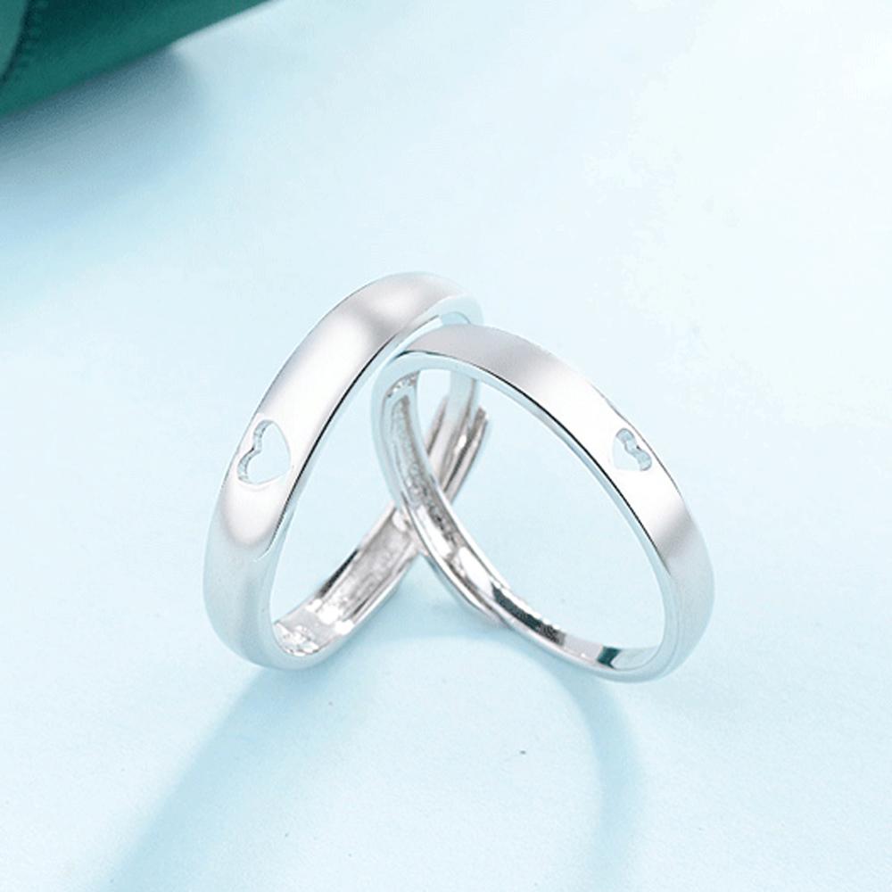 Buy Lover Hollow Women Love Heart Men Open Rings Heart Rings Couple ...