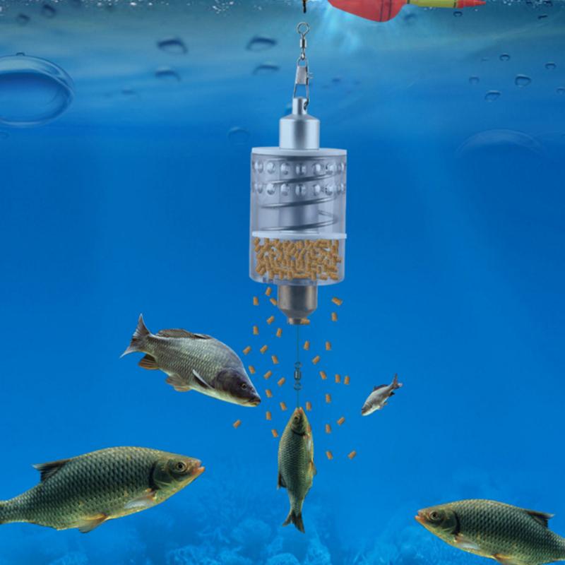 Buy Fishing Feeder Automatic Tackle Stainless Steel Trap Spring Cage ...