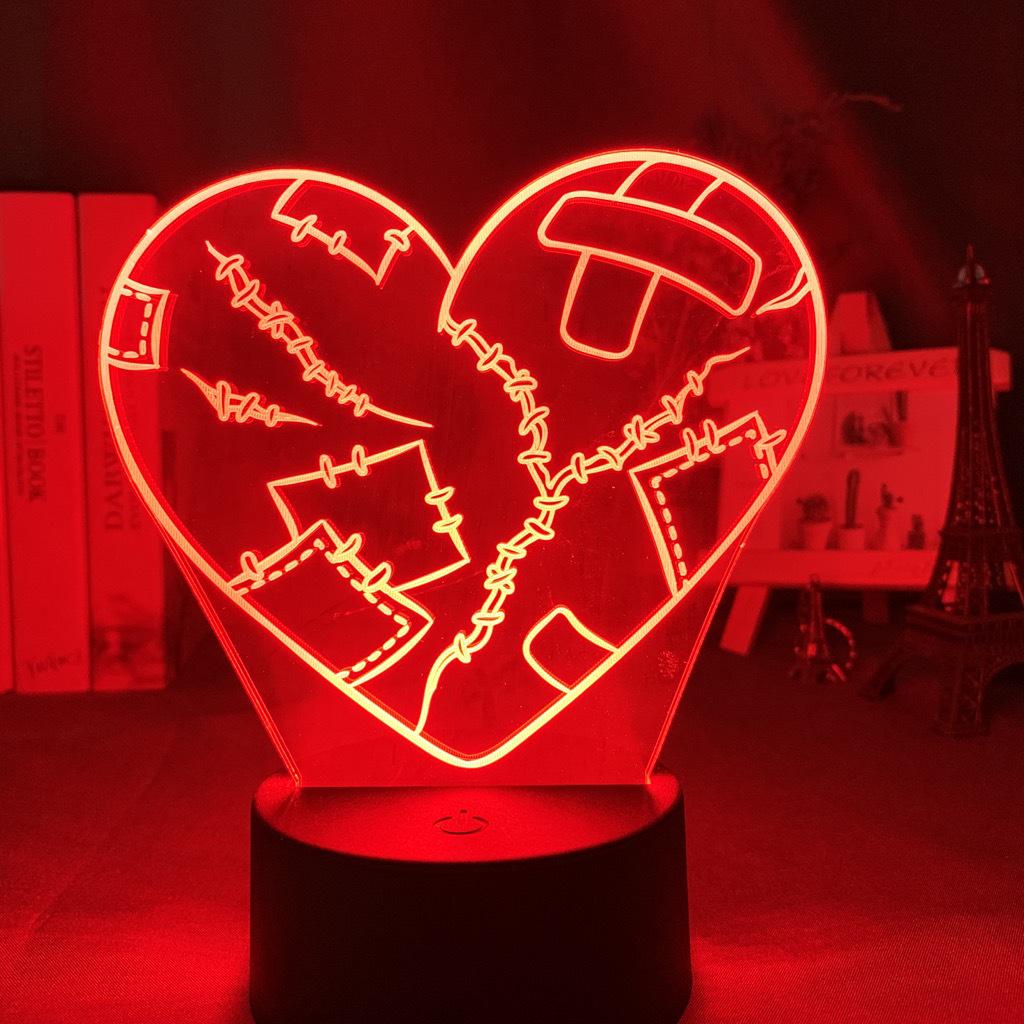 Buy Heart-shaped 3D Bedside Night-light Colorful Touch Remote Control ...