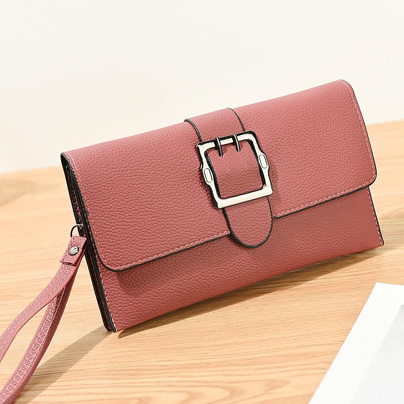 Buy Women's Fashion Buckle Long Purse Large Capacity Cell Phone Bag ...