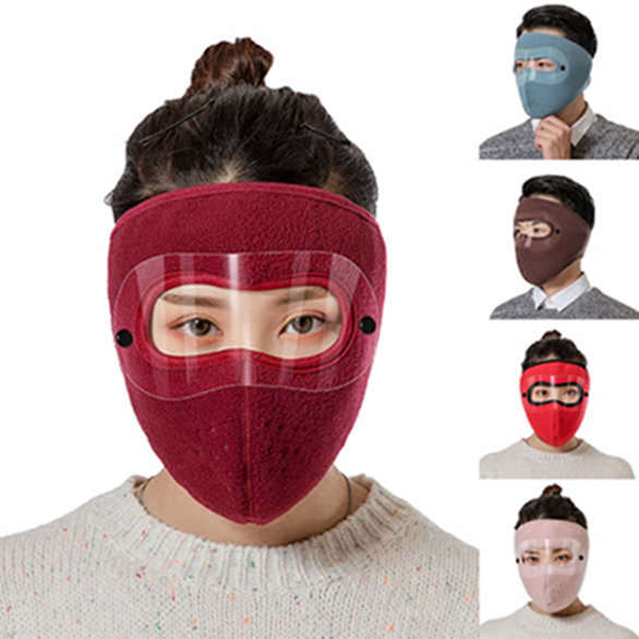 Outdoor Riding Thicken Windproof Warm Winter Full Cover Detachable Mask ...