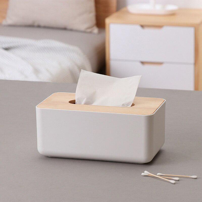 Buy Tray Creative Multi-purpose Solid Wood Tissue Box Storage Box Home ...