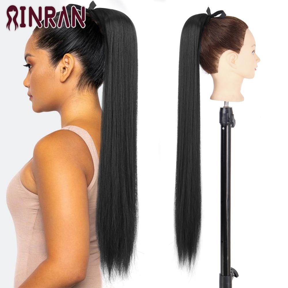 Buy XINRAN Synthetic Ponytail Long Straight Black Blonde Pony Tail Hair ...