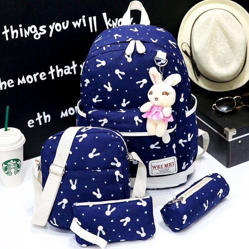 Buy Fashion Women Cute Rabbit Backpacks School Bags for Teenage Girls ...