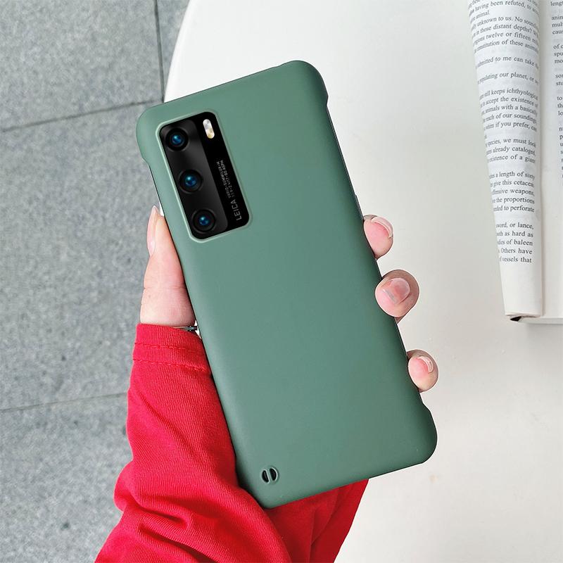 Slim Scrub Hard PC Frameless Phone Case For Huawei P40 Pro Nova 6SE Mate 30 Solid Matte Back ...