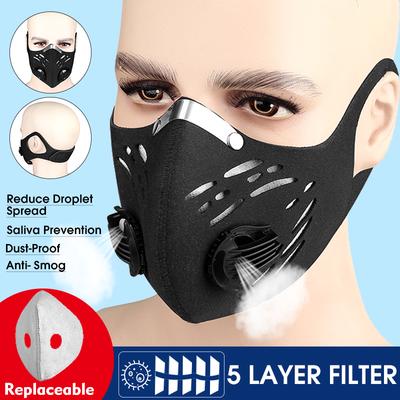 Reusable PM 2.5 Activated Carbon Face Masks with Filter Double ...