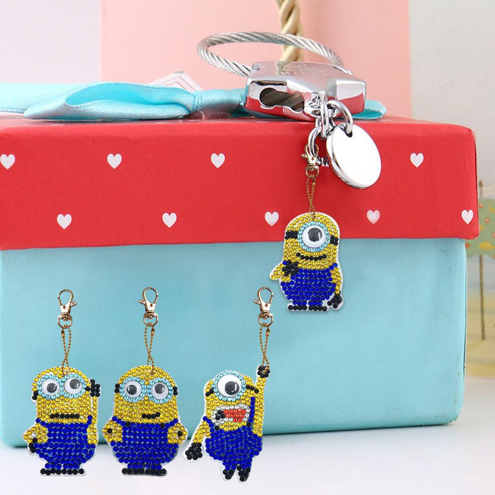 Buy 4pcs DIY Diamond Painting Key Chain Full Drill Keyring Women Bag ...