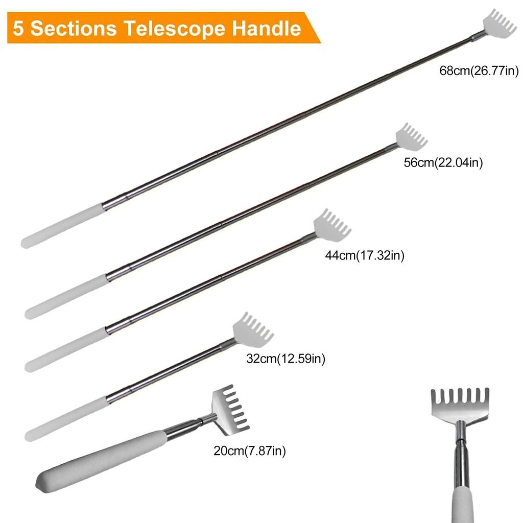 Portable Extended Back Scraper, Stainless Steel Telescopic Back Scraper ...