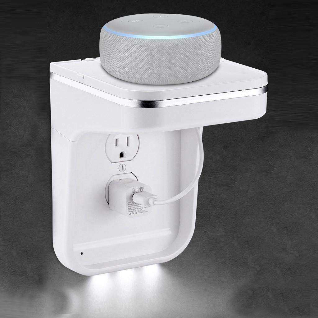Buy Wall Outlet Shelf Power Charging Shelf LED Outlet Cover Storage for ...
