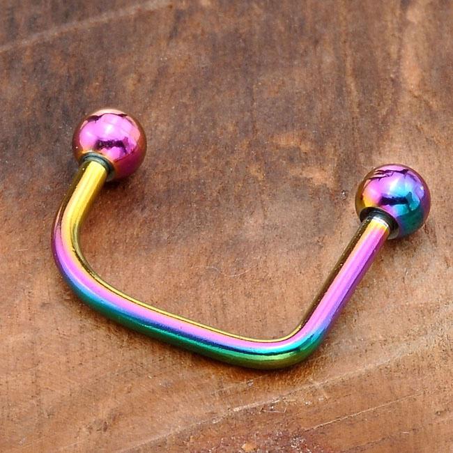 Buy 1 Pc Stainless Steel Double Ball U Shape Lippy Loop Lip Labret Ring ...